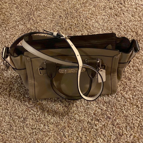 Coach | Bags | Coach Taupe And Brown Leather Purse No J6215783 | Poshmark